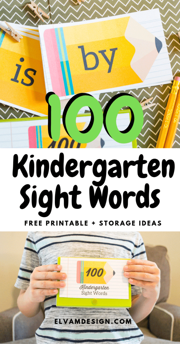 100 Kindergarten Sight Words Free Printable - Elva M Design Studio