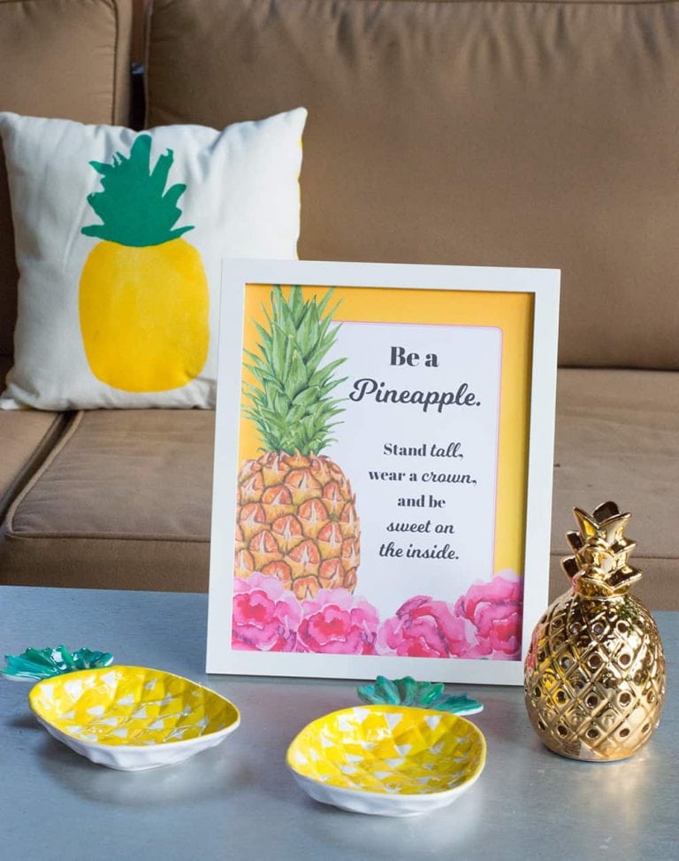 Tropical "Be a Pineapple" Printable Sign - Elva M Design Studio