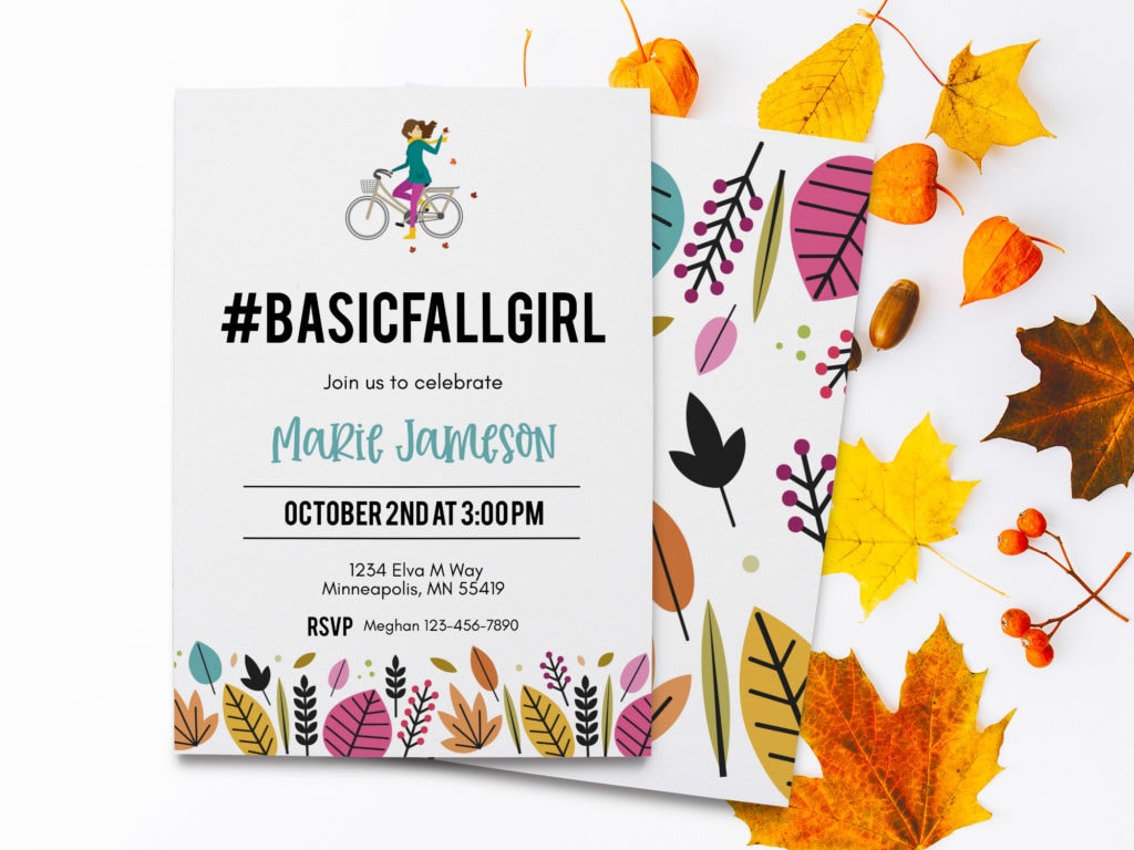 Basic Fall Girl Invite - Elva M Design Studio