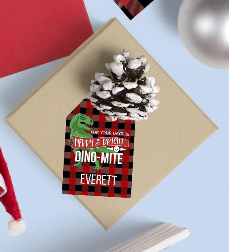 Free Dinosaur Christmas Gift Tags - Elva M Design Studio