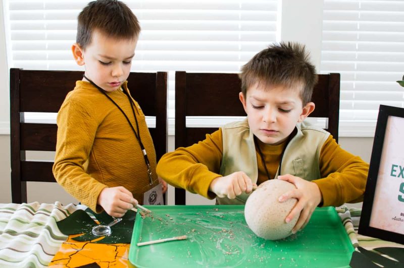 Dinosaur Dig Up Activity with Free Printables - Elva M Design Studio