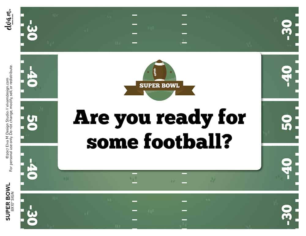 Free Super Bowl Printables - Elva M Design Studio