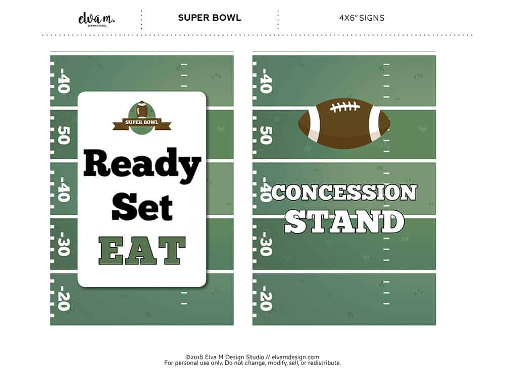 Free Super Bowl Printables - Elva M Design Studio