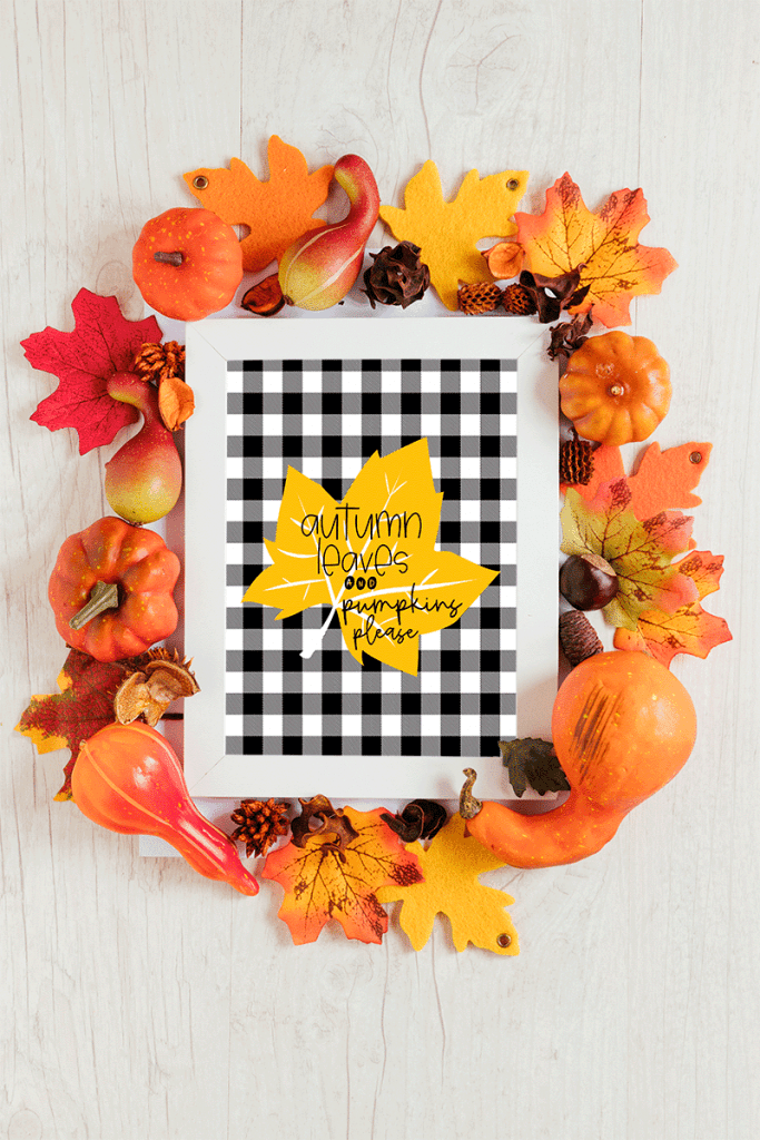 Autumn Leaves and Pumpkins Please Fall Printable - Elva M Design Studio