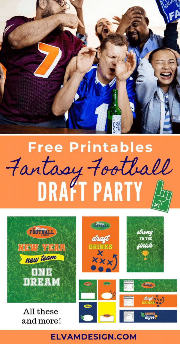 Fantasy Football Draft Party Free Printables - Elva M Design Studio