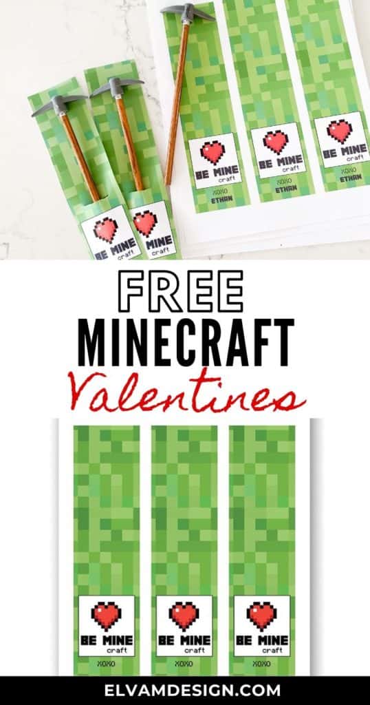Free Printable Minecraft Valentine's Day Card - Elva M Design Studio