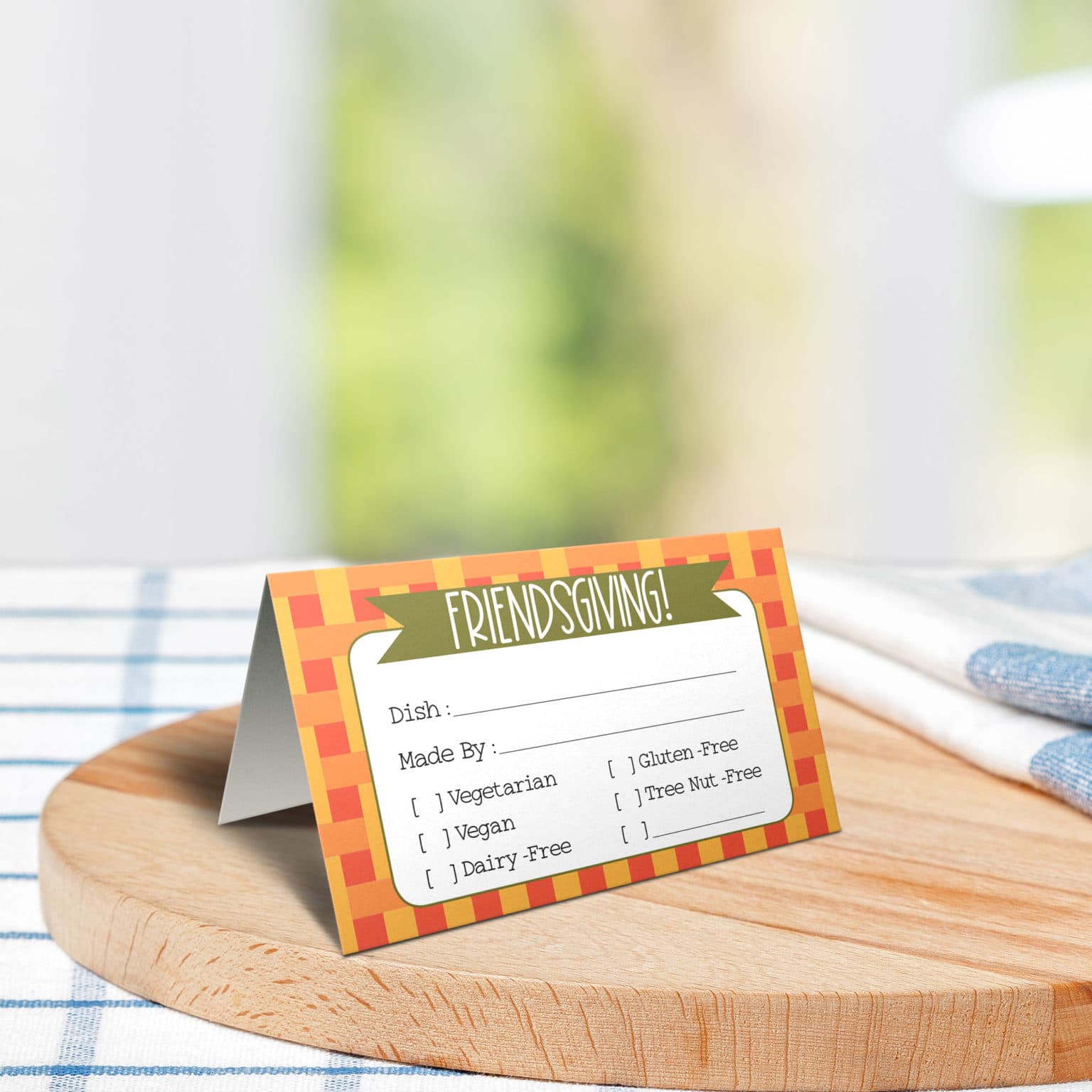 Friendsgiving Potluck Food Tent Cards - Elva M Design Studio