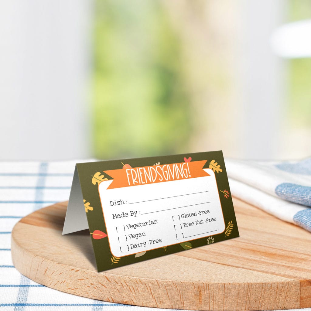Friendsgiving Potluck Food Tent Cards - Elva M Design Studio
