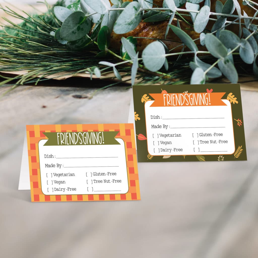 Friendsgiving Potluck Food Tent Cards - Elva M Design Studio