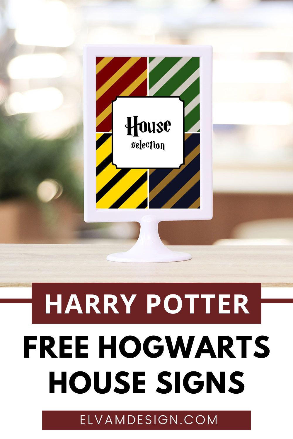 Free Harry Potter Hogwarts House Signs and Badges - Elva M Design Studio