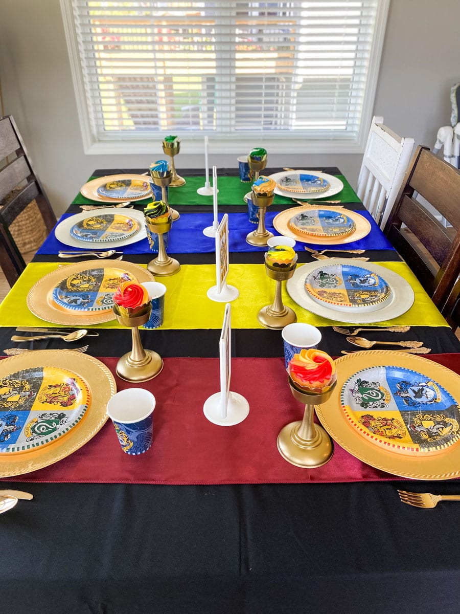 Hogwarts Houses Harry Potter Party Tablescape - Elva M Design Studio