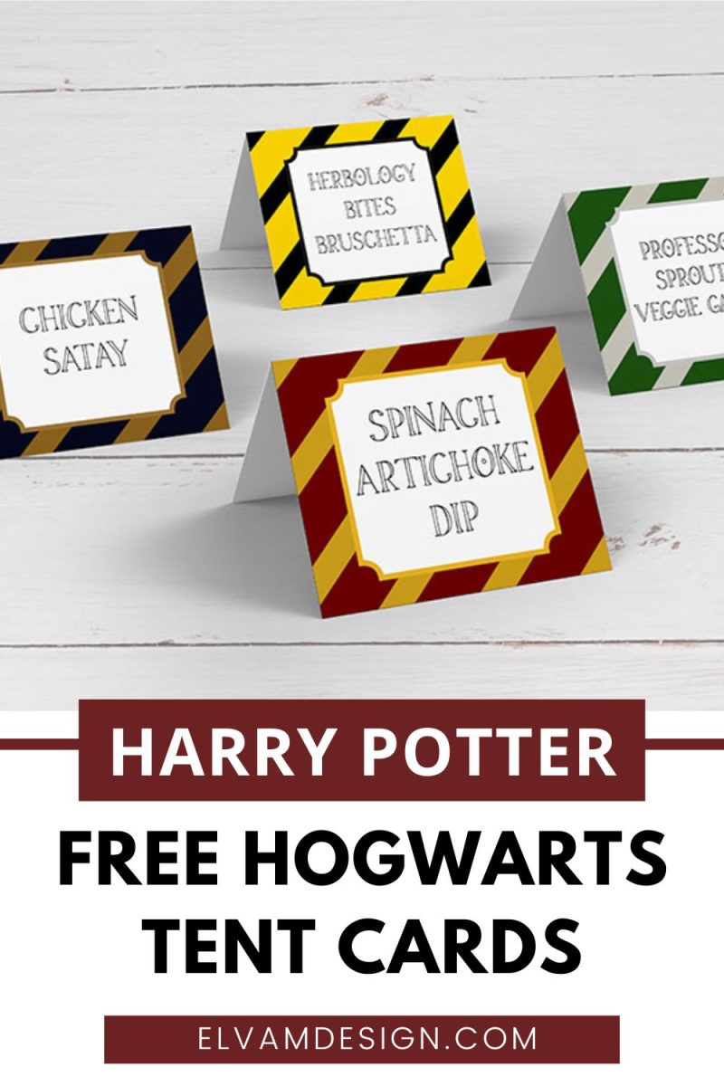 Free Harry Potter Hogwarts House Food Tent Cards - Elva M Design Studio