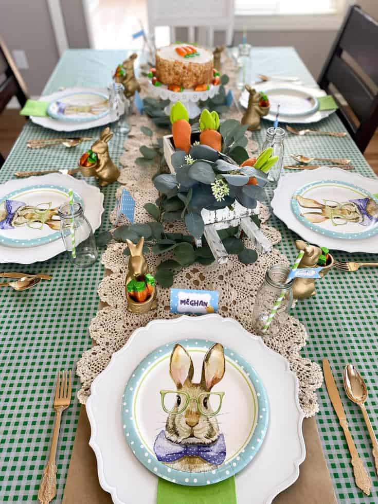 Hipster Bunny Easter Table Ideas for Kids - Elva M Design Studio