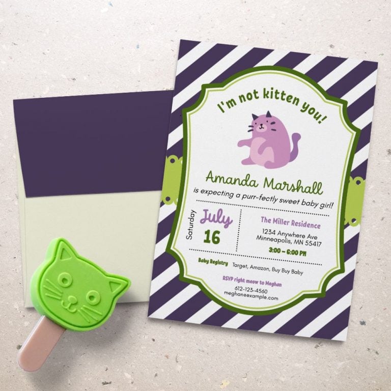 Kitten Baby Shower Invitation - Elva M Design Studio