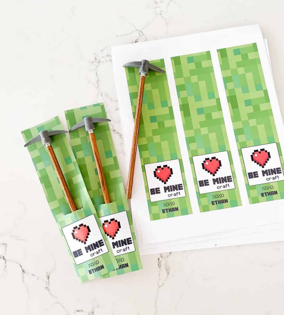 Free Printable Minecraft Valentine's Day Card - Elva M Design Studio