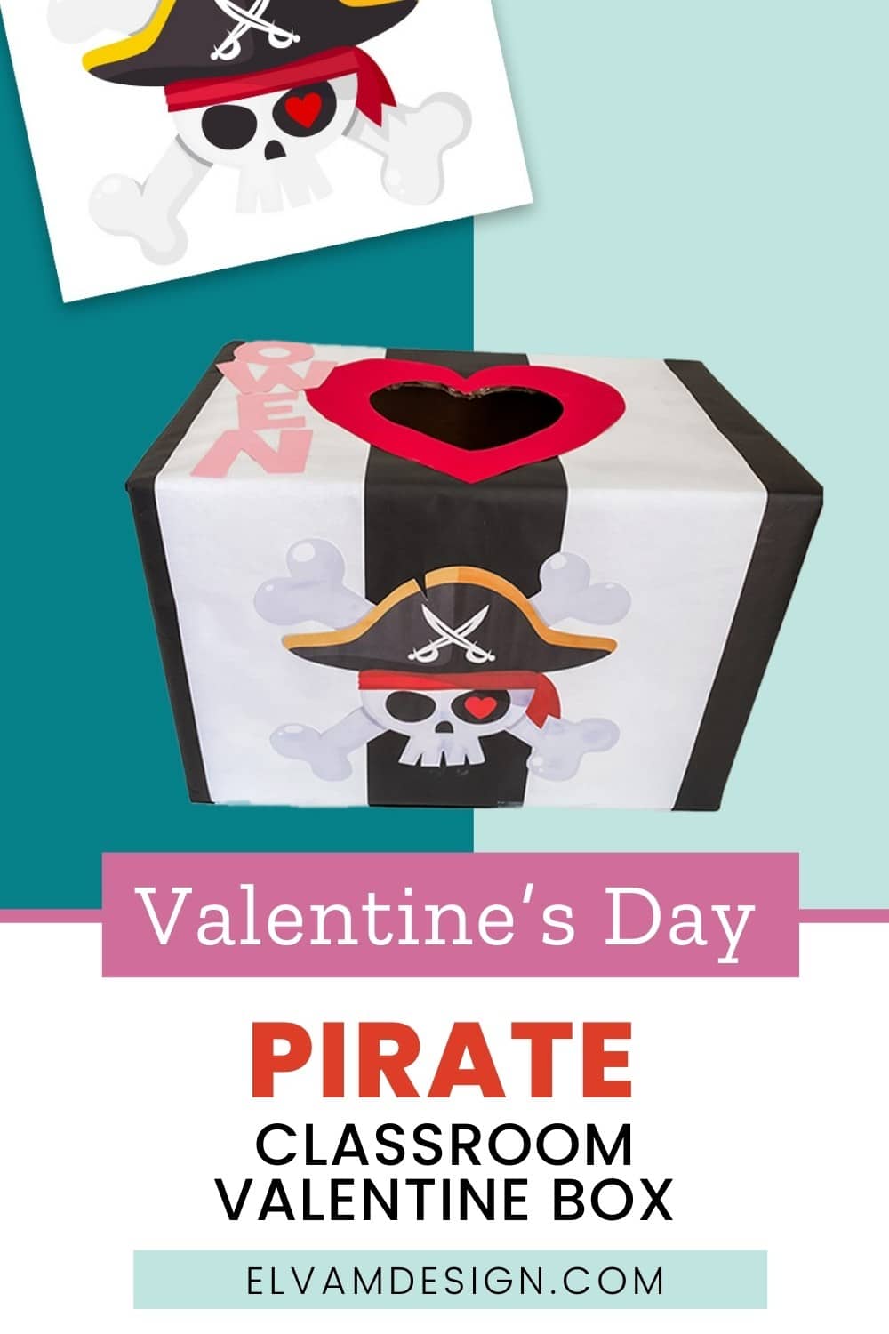 Pirate Valentine Card Box - Elva M Design Studio