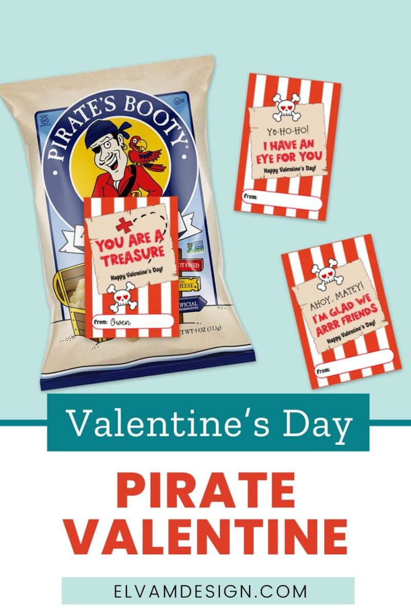 Printable Pirate Valentine's Day Cards - Elva M Design Studio