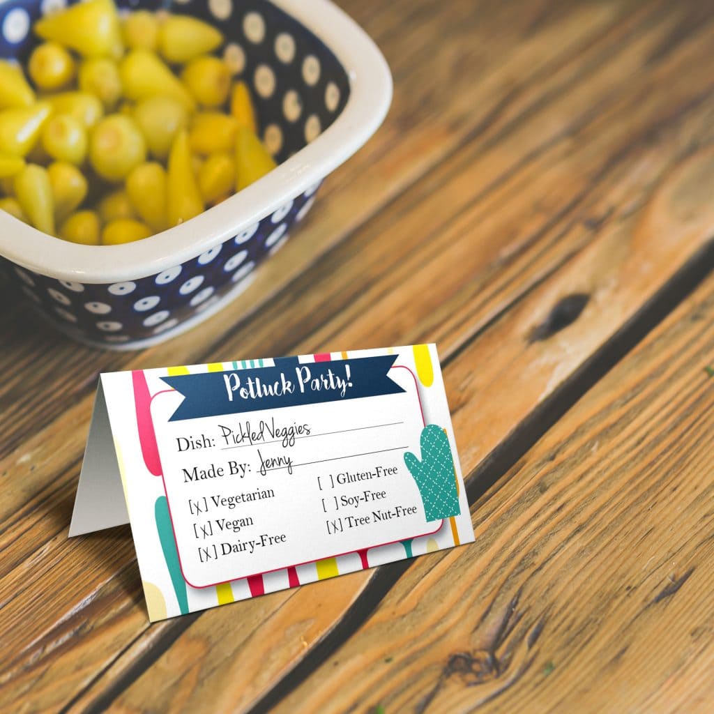 Potluck Food Tent Cards - Elva M Design Studio