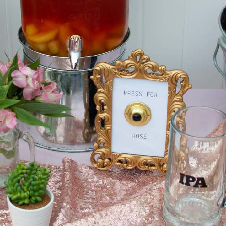 Make a "Press for Rosé" Doorbell Sign - Elva M Design Studio
