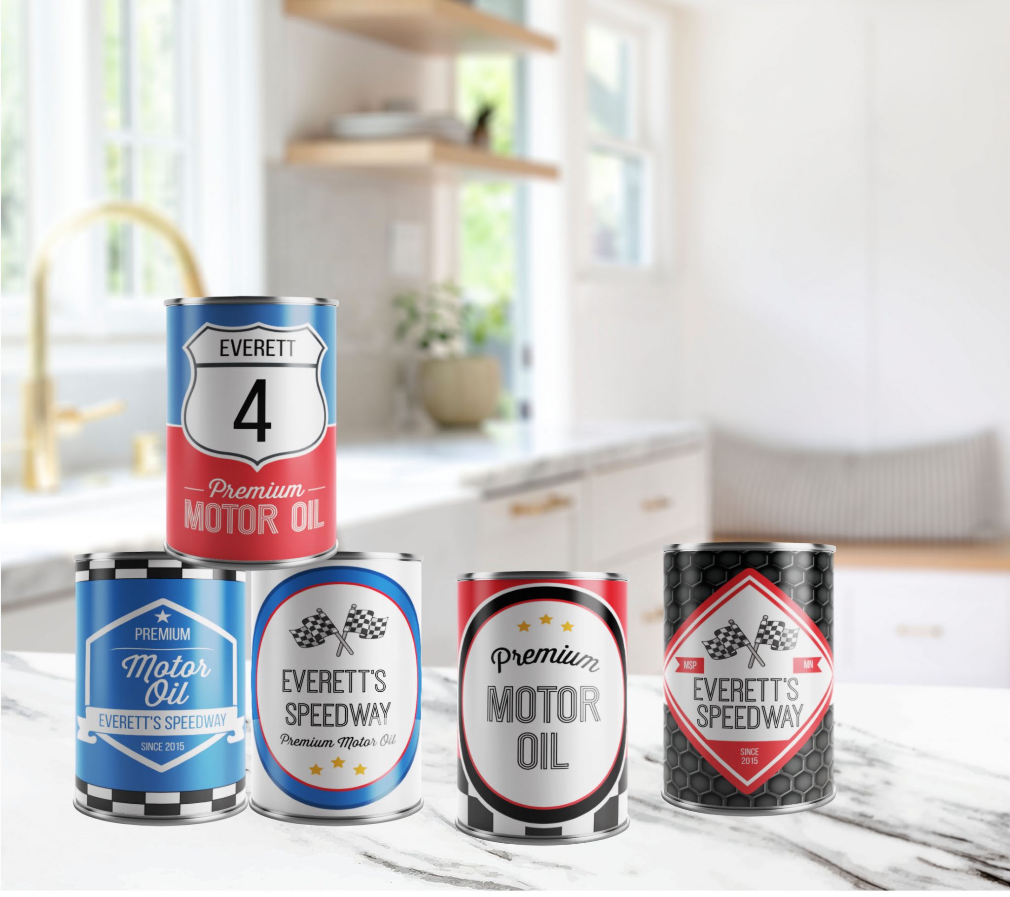 Race Car Oil Can Wraps - Elva M Design Studio