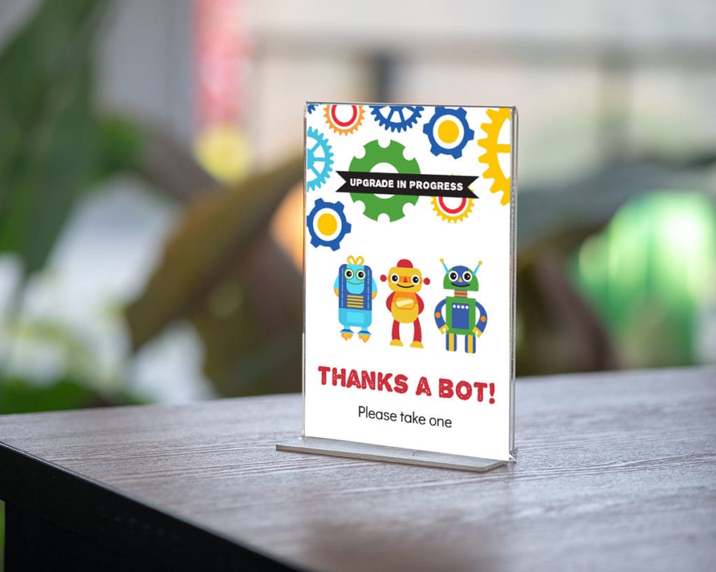 Robot Party 4x6" Signs - Elva M Design Studio