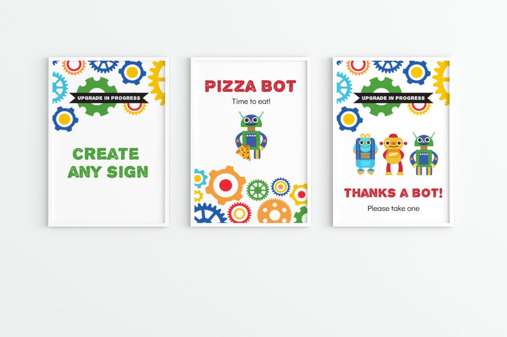 Robot Birthday Party Set - Elva M Design Studio