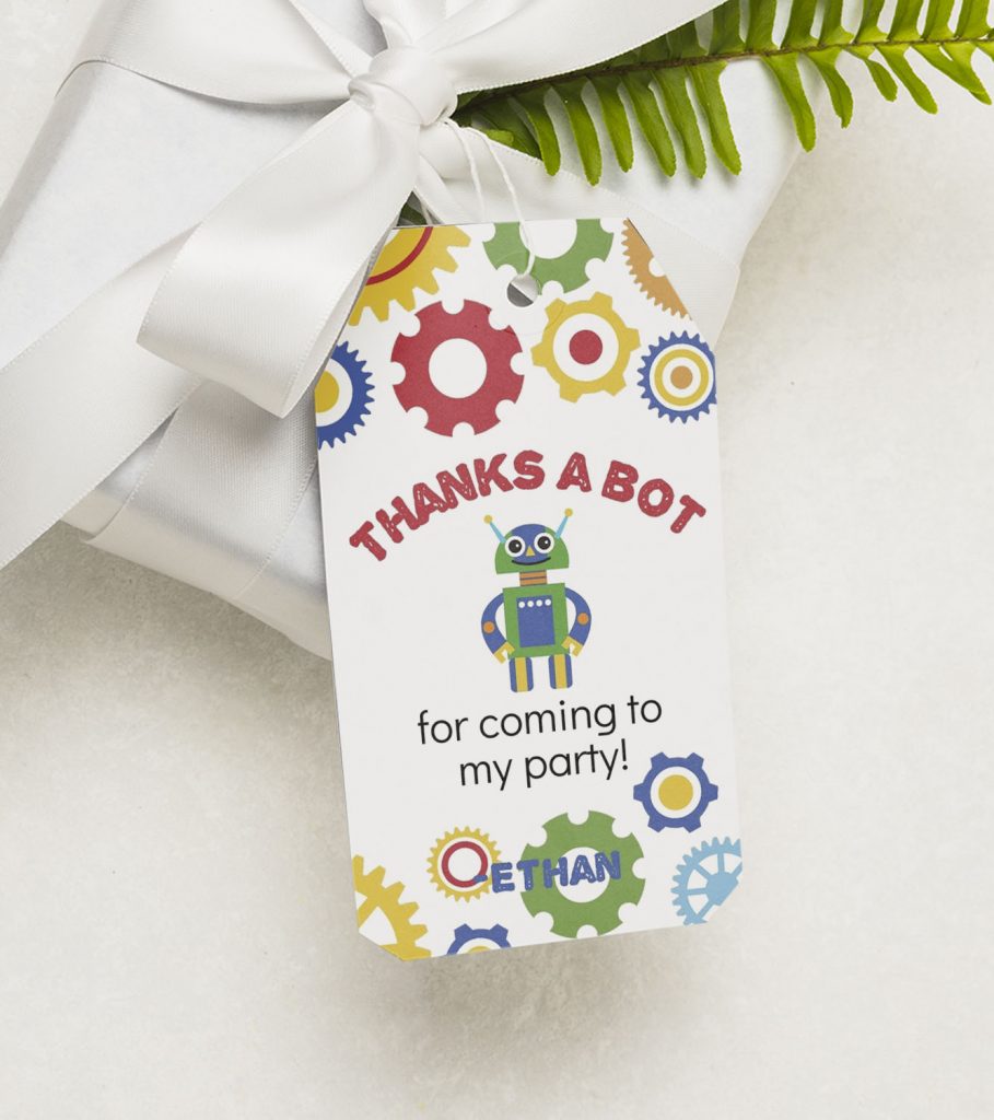 Robot Favor Tags - Elva M Design Studio