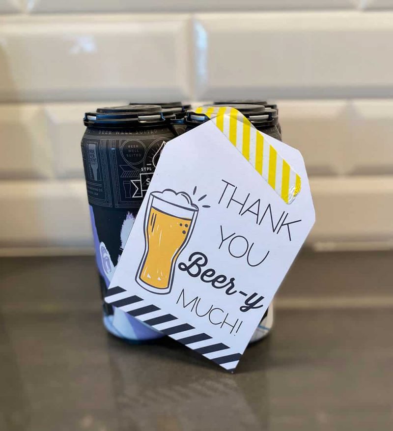 Thank You Beer Tag Printable - Elva M Design Studio