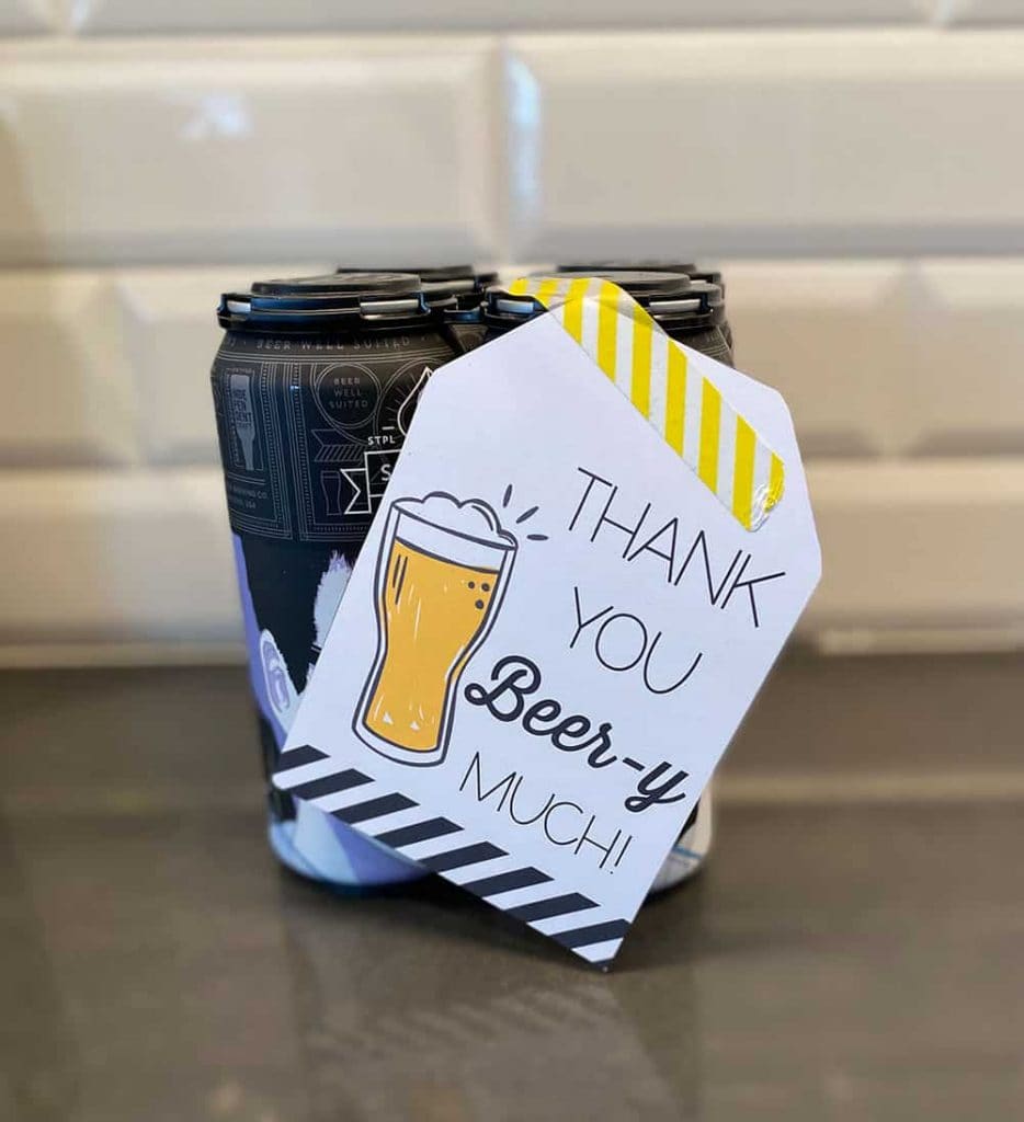 Thank You Beer Tag Printable - Elva M Design Studio
