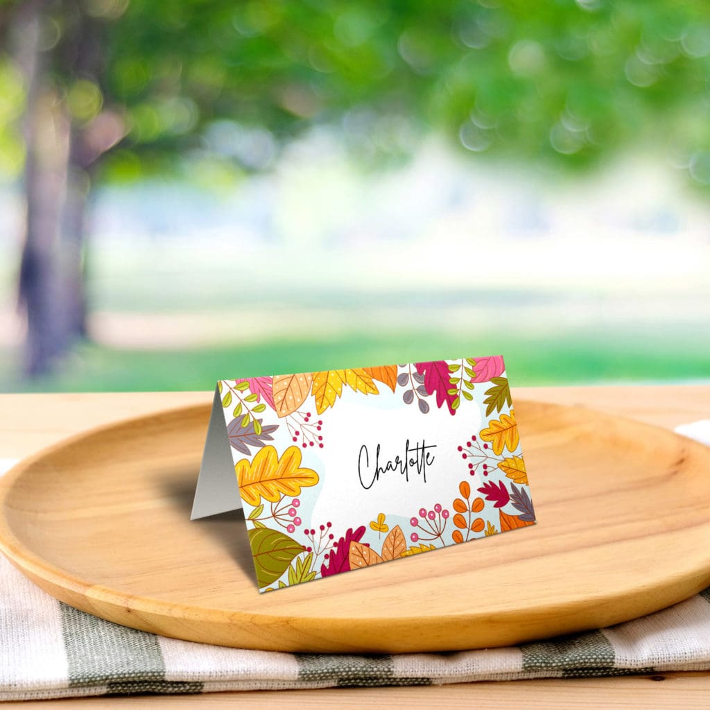 Fall Leaves Tent Cards - Elva M Design Studio