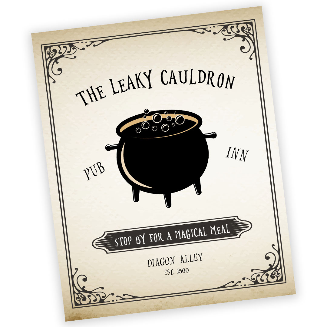 Free Harry Potter Leaky Cauldron Sign - Elva M Design Studio