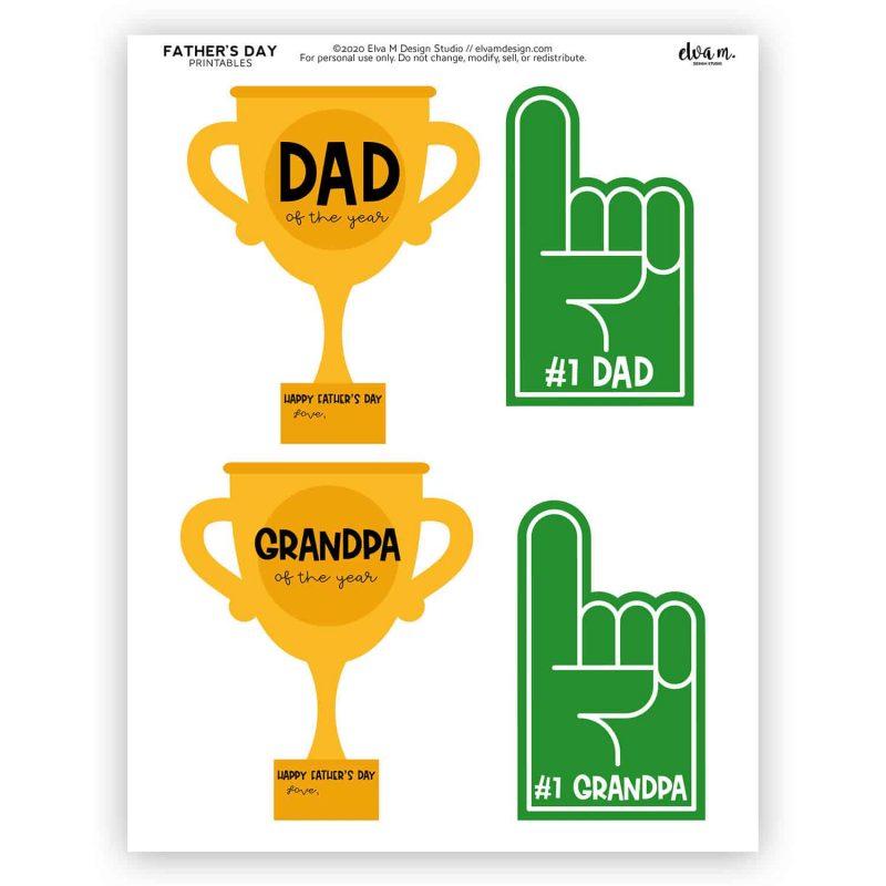 Celebrate Your #1 Dad - Father's Day Printables - Elva M Design Studio
