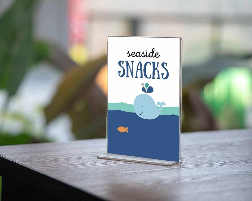 Whale Party Sign Template (4x6") - Elva M Design Studio