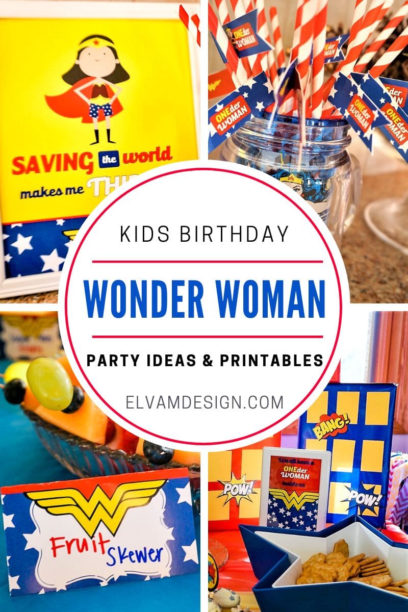 Power Up Your Party with FREE ONEder Woman Printables - Elva M Design ...